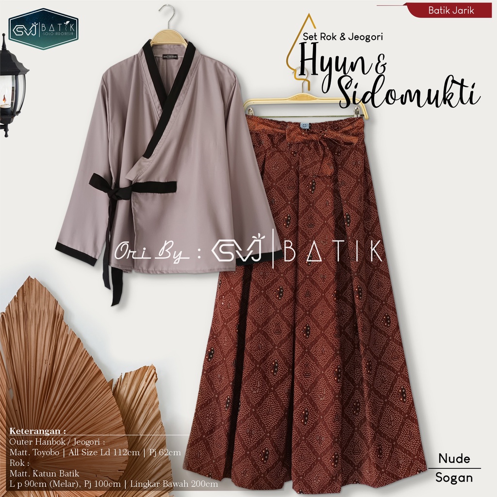 Jual ATASAN BATIK WANITA BATIK SET MODERN HANBOK ROK TALI KATUN SETELAN ...