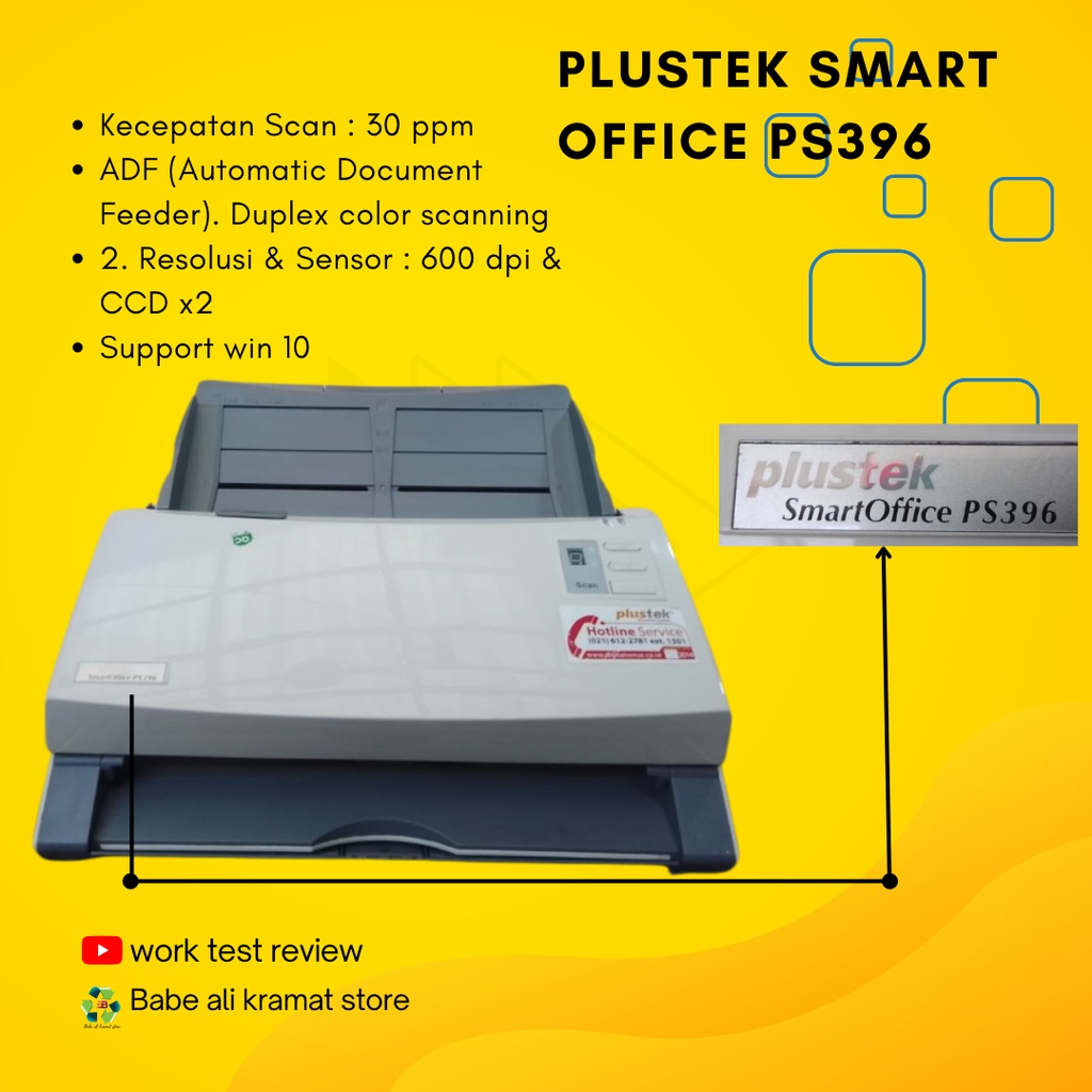 Jual Scanner Folio F4 Plustek Smart Office PS396 Kecepatan Scan bisa ...