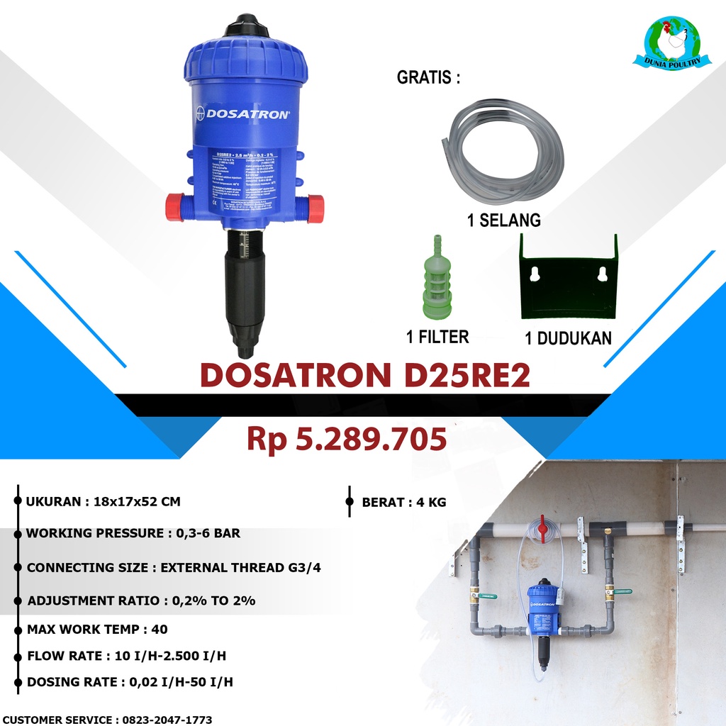 Jual Pompa Dosing Dosatron D25RE2 – Alat Pencampur Obat-obatan Ayam | Shopee Indonesia