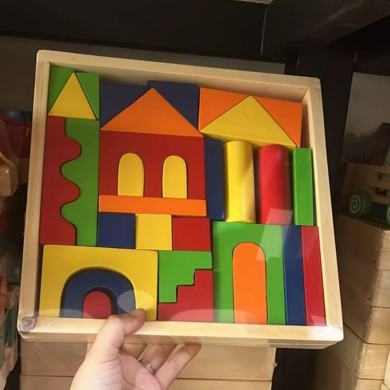 Jual Mainan edukasi kayu balok/mainan balok kayu menara | Shopee Indonesia