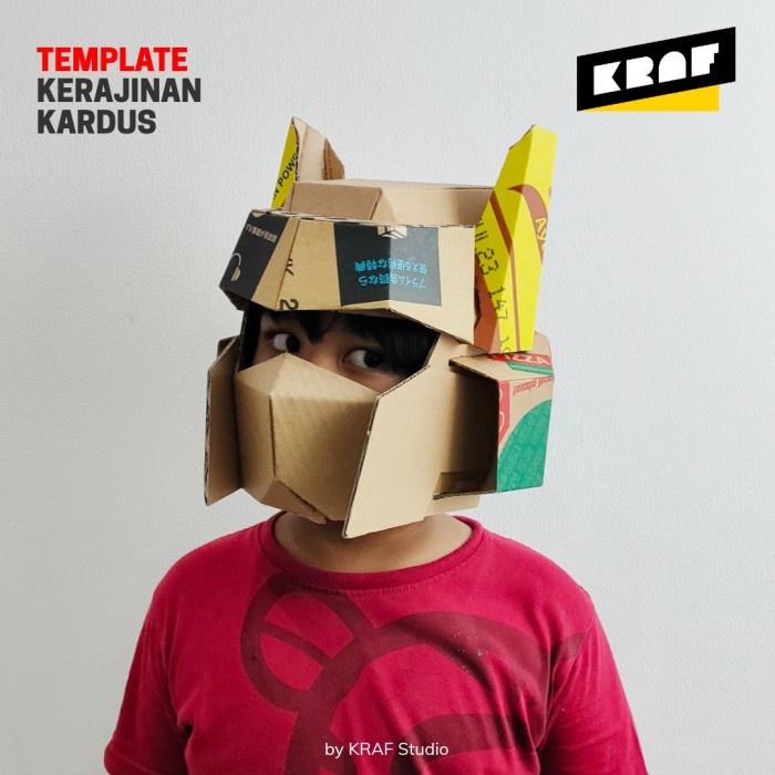 Jual Pola Kerajinan Kardus no.1005: Helm Robot Model Kartun Amerika ...