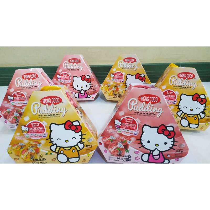 Jual Wong coco pudding 3 cup @120gr banded lunch box Hello Kitty ...