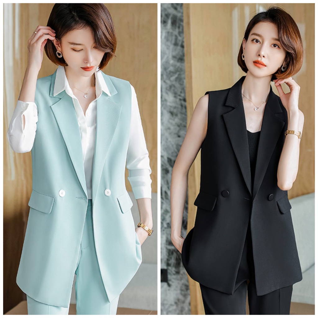 Jual VEST BAJU KERJA CASUAL ROMPI KANTOR FORMAL SERAGAM ATASAN WANITA ...