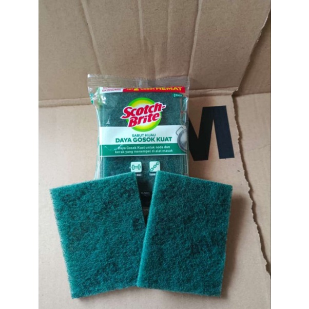 Jual Scotch brite hijau - alat cuci piring sabut hijau 3M | Shopee ...