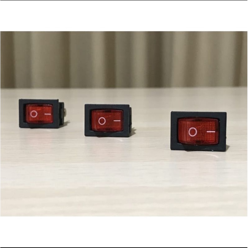 Jual Saklar On Off Kecil Merah 3 Pin Tanpa Lampu Switch On - Off Kotak ...
