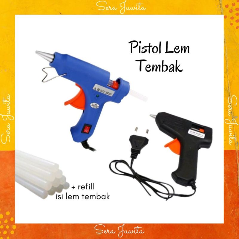 Jual Pistol Lem Tembak dan Isi Lem Lilin - Hot Met Mini Glue Gun plus ...
