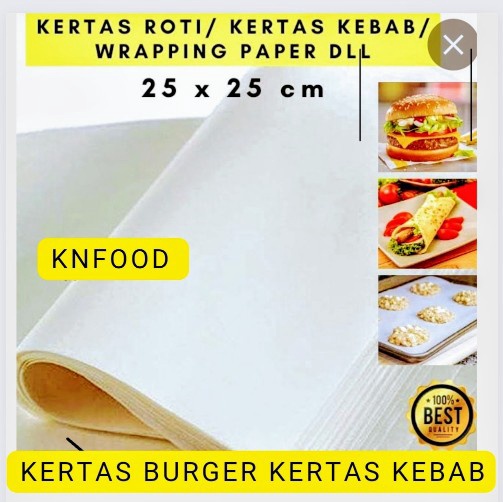 Jual Kertas roti putih isi 50 pcs- Kertas Roti 1 Gulung 50 Pcs 25x25cm ...
