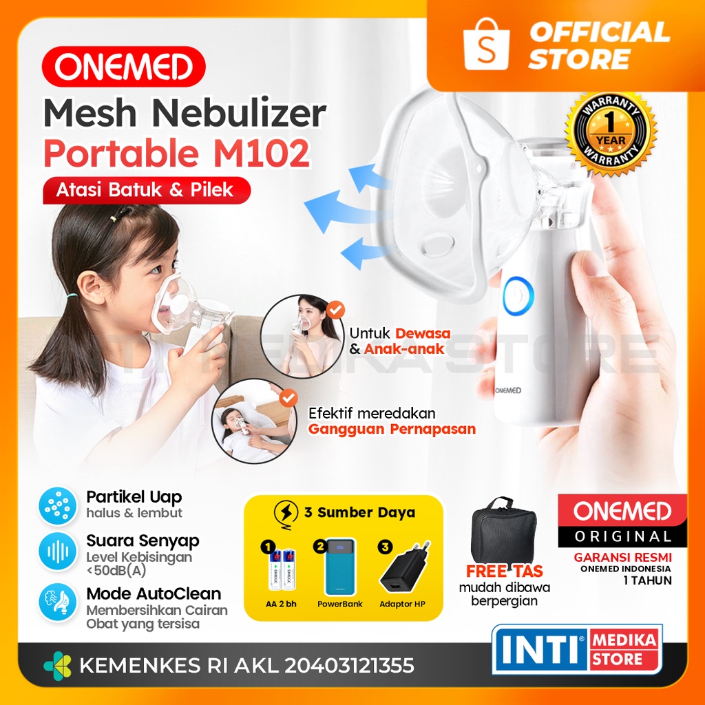 Jual ONEMED - Nebulizer Portable M102 | Mesh Nebulizer | Alat Terapi ...