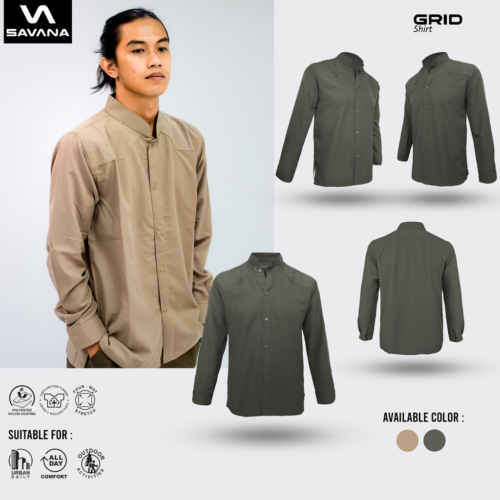 Jual Savana Kemeja Lengan Panjang Grid | Shopee Indonesia