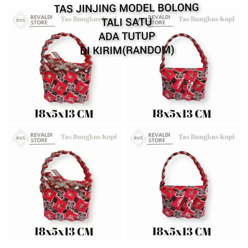 Jual KERAJINAN TAS MODEL JINJING DARI BUNGKUS KOPI/RANDOM/UK:18X5X13 CM ...
