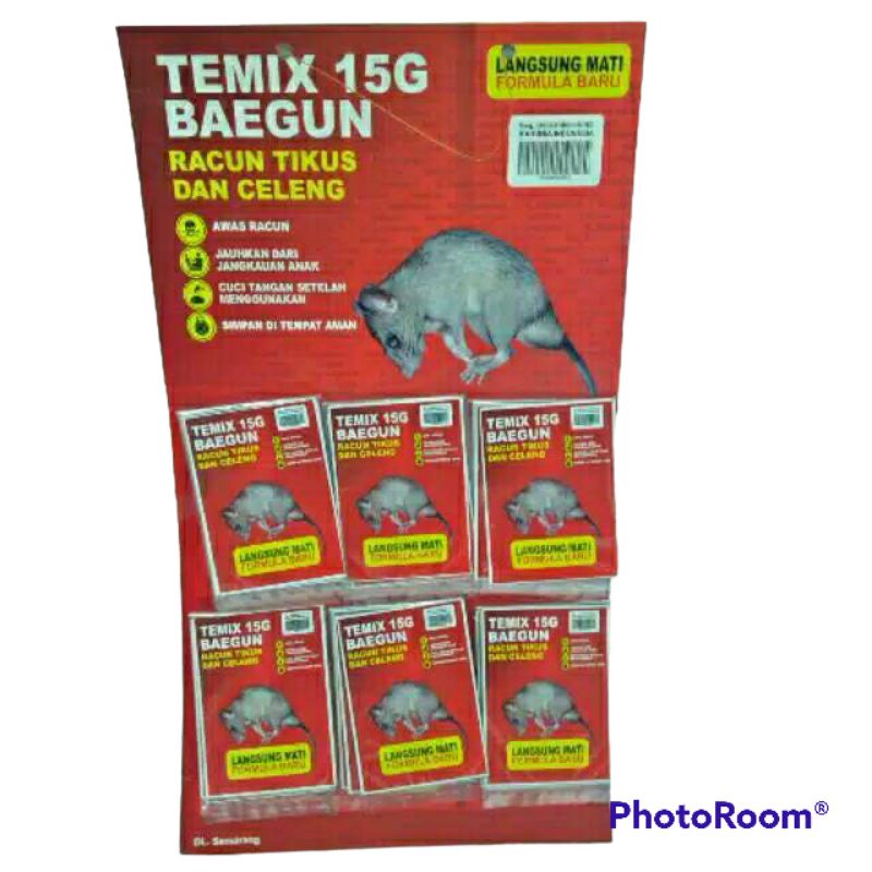 Jual Racun Tikus Temix 15g Baegun Merah 24 Pcs | Shopee Indonesia