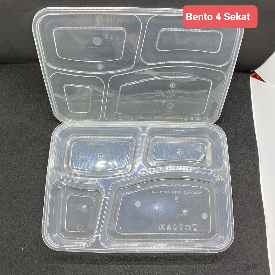 Jual Bento Lunch Box Thinwall Victory 4 Sekat Tipe Flat | Shopee Indonesia