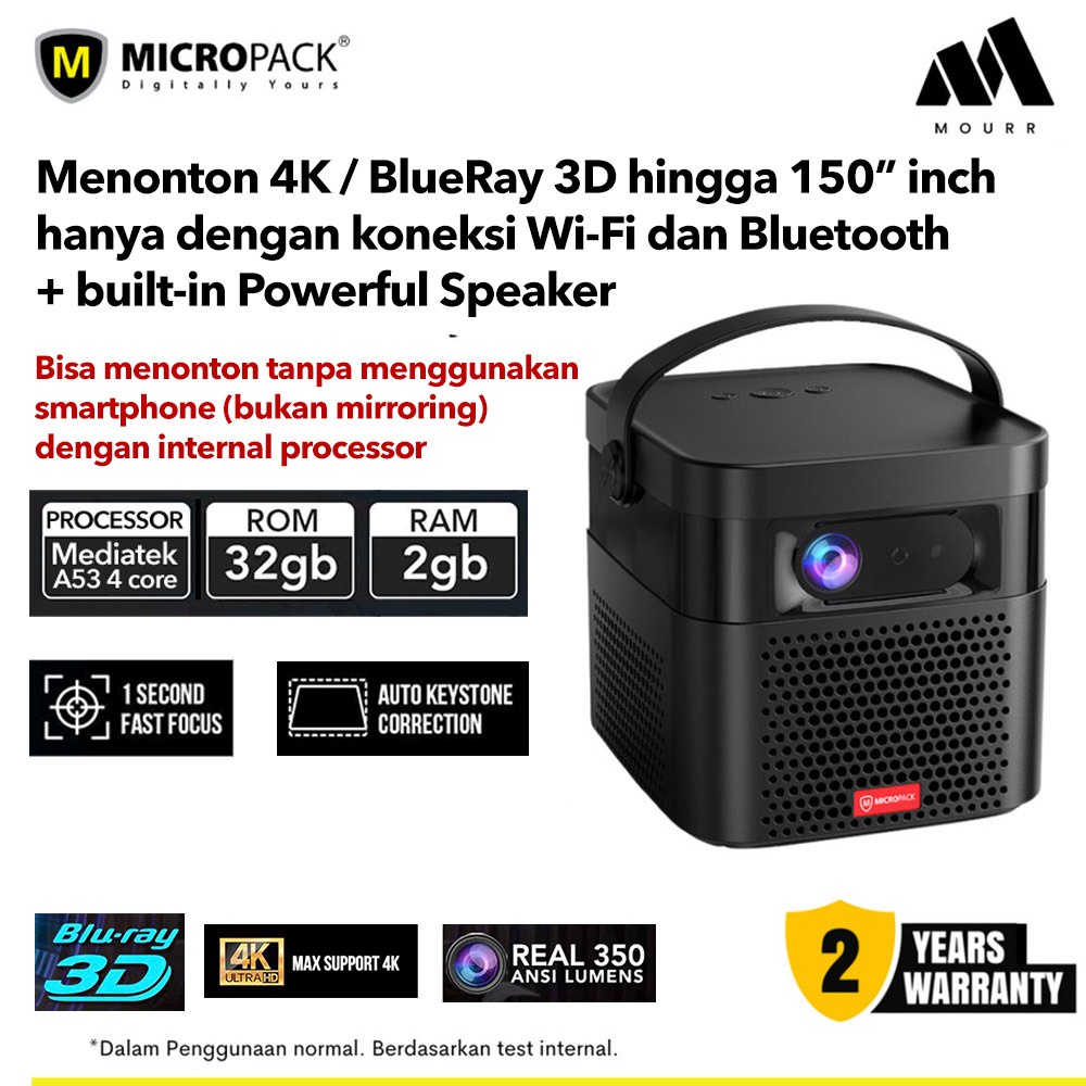 Jual Micropack Smart Projector Portable include Battery & Speaker (MPJ-01 & MJP-2) | Shopee ...