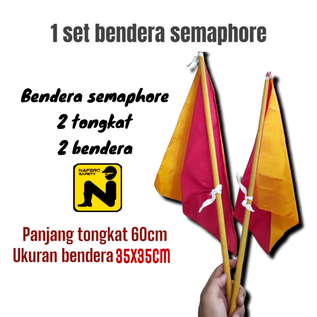 Jual BENDERA SEMAPHORE SEMAPUR 1 SET dapat 2 BENDERA + 2 TONGKAT ...