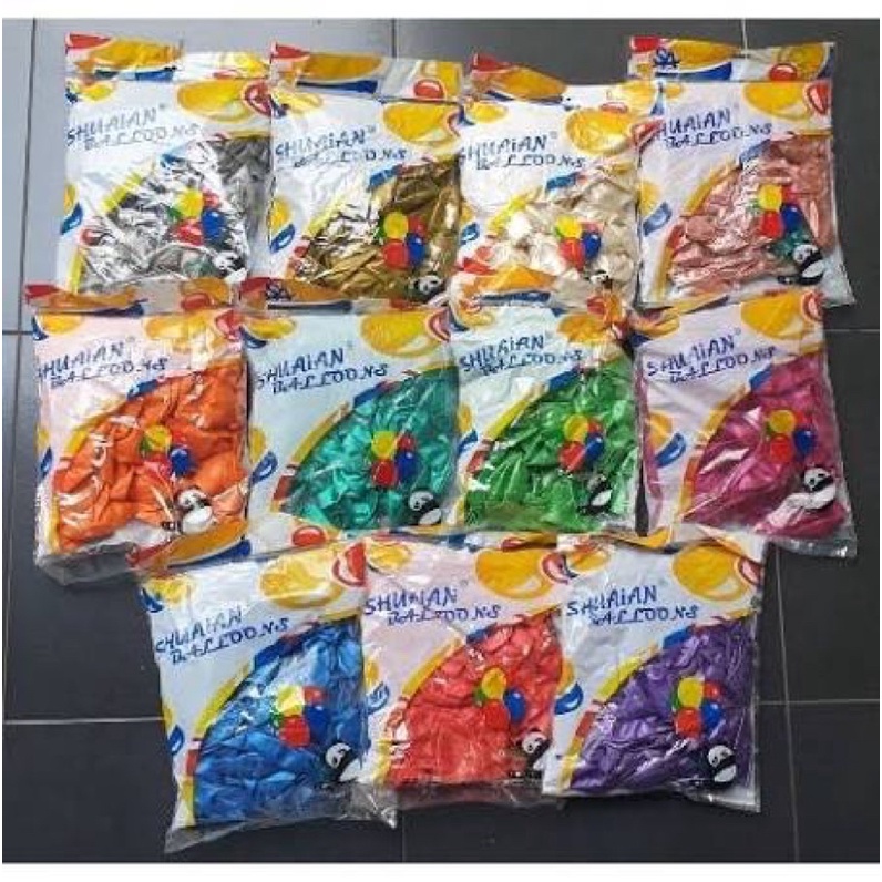 Jual Balon Metalik 12 inch Bungkusan ( Isi 100 Pcs ) | Shopee Indonesia