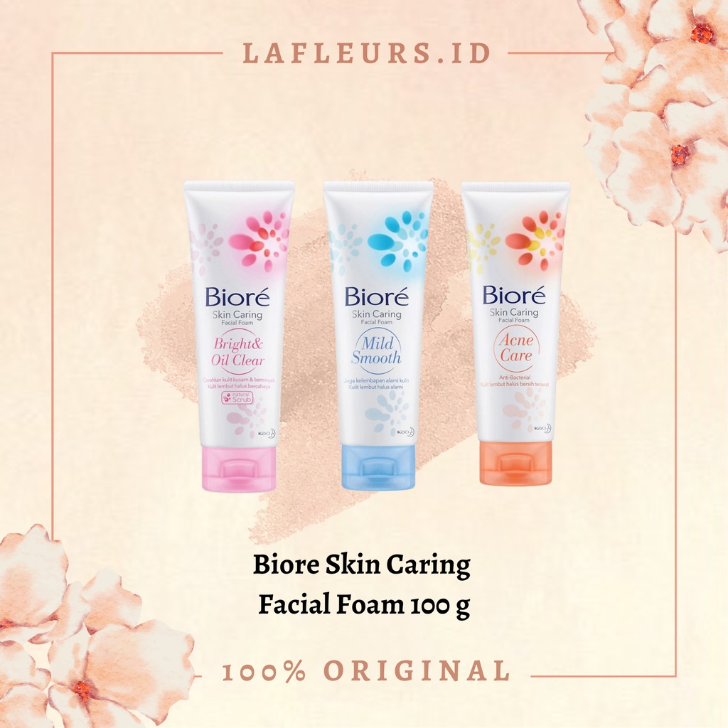 Jual Biore Skin Caring Facial Foam Bright and Oil Clear / Mild Smooth ...