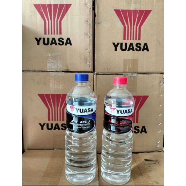 Jual Air accu zuur tutup botol merah / Air accu tambah tutup botol biru ...
