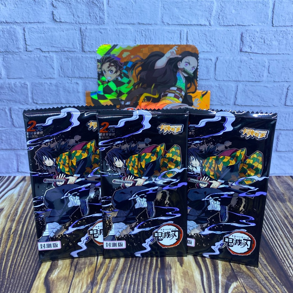 Jual Kartu Demon Slayer Collection Card Game Premium Orange Hologram ...