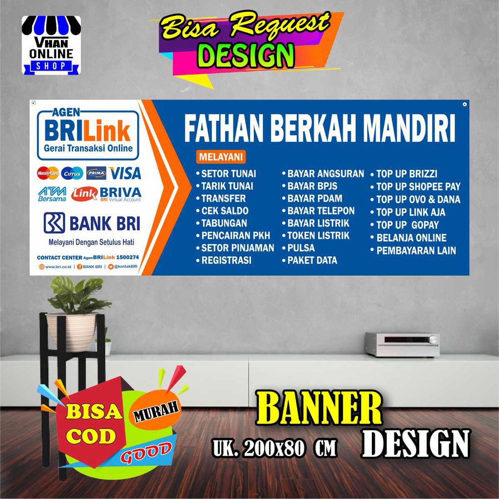 Jual Spanduk Banner Agen Bank BRI, Konter Agen Bank, Keren Bagus Murah ...