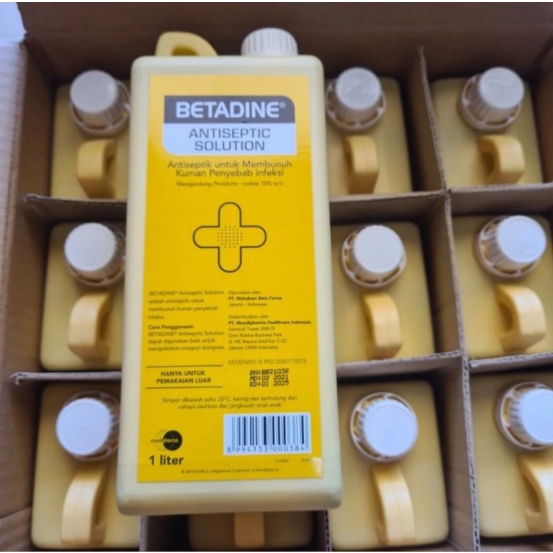 Jual Betadine Antiseptik Solution 1 Liter / Betadin Antiseptil 1000ml ...
