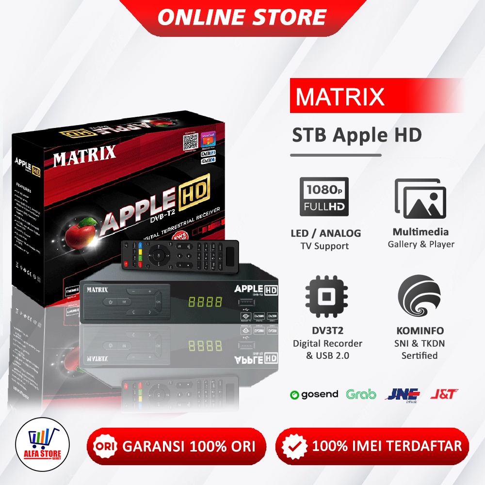 Jual Matrix set top box apple merah sertifikasi kominfo Garansi resmi ...