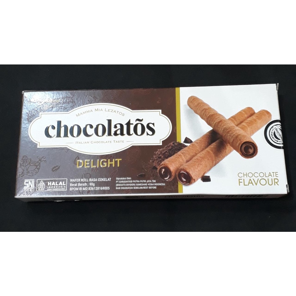 Jual CHOCOLATOS DELIGHT WAFER ROLL RASA COKELAT 90G | Shopee Indonesia