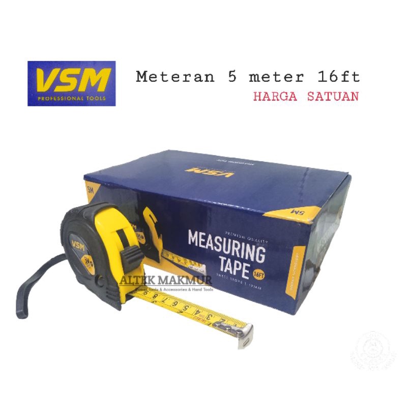 Jual Meteran Tukang 5 Meter / Measuring Tape 5M / Meteran Karet 5 Meter ...
