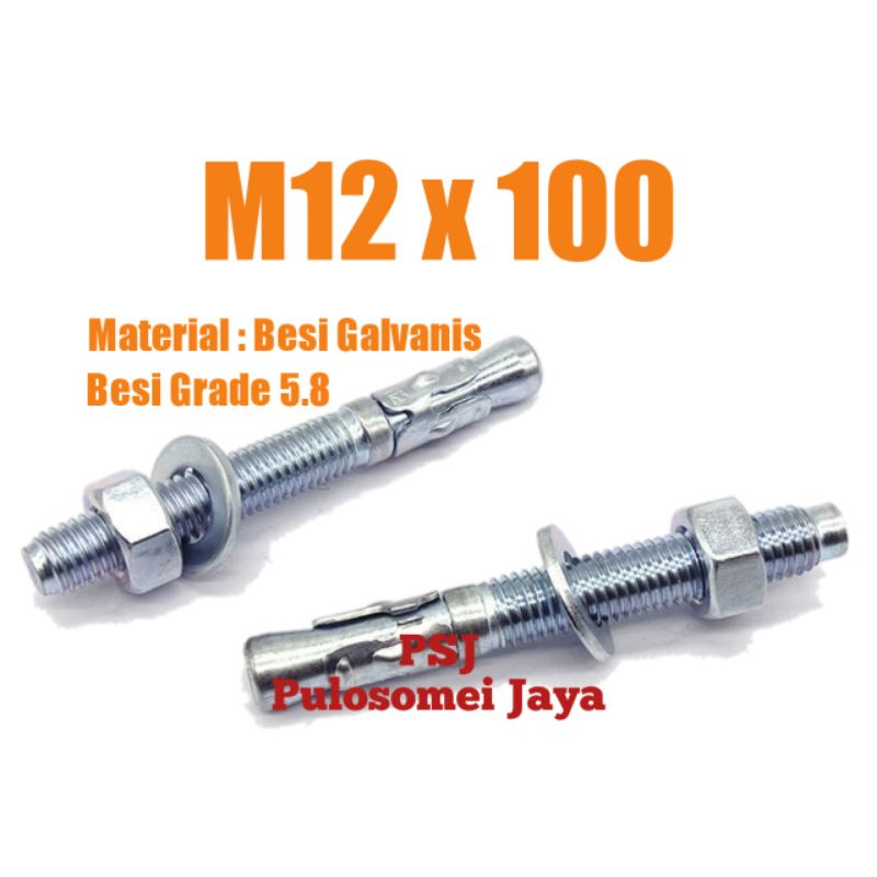 Jual Angkur Trubolt M12 x 100 / Wedge Anchor M12 x 100 Galvanis ...