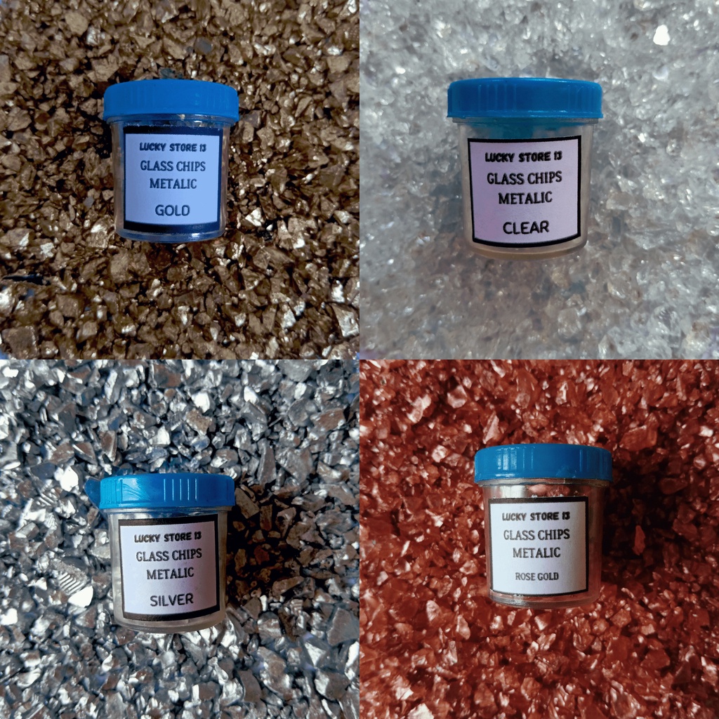 Jual Glass Chips Metalic 20gr gram Stone Flakes Kaca Bahan Kerajinan ...