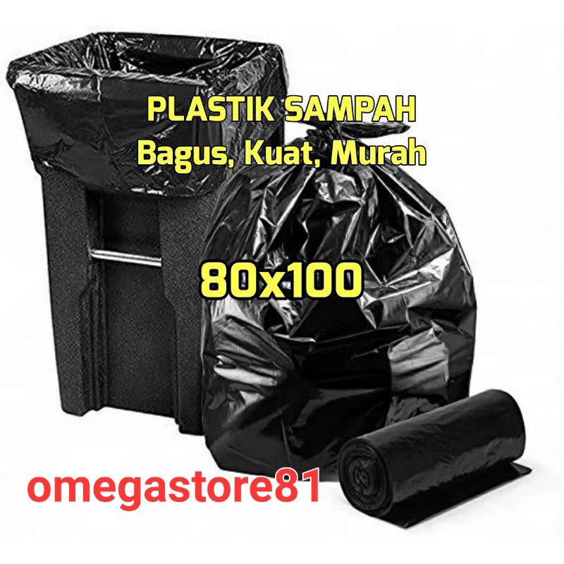 Jual plastik sampah 80x100 cm merk melati hitam besar / trash bag / HD kantong sampah jumbo ...