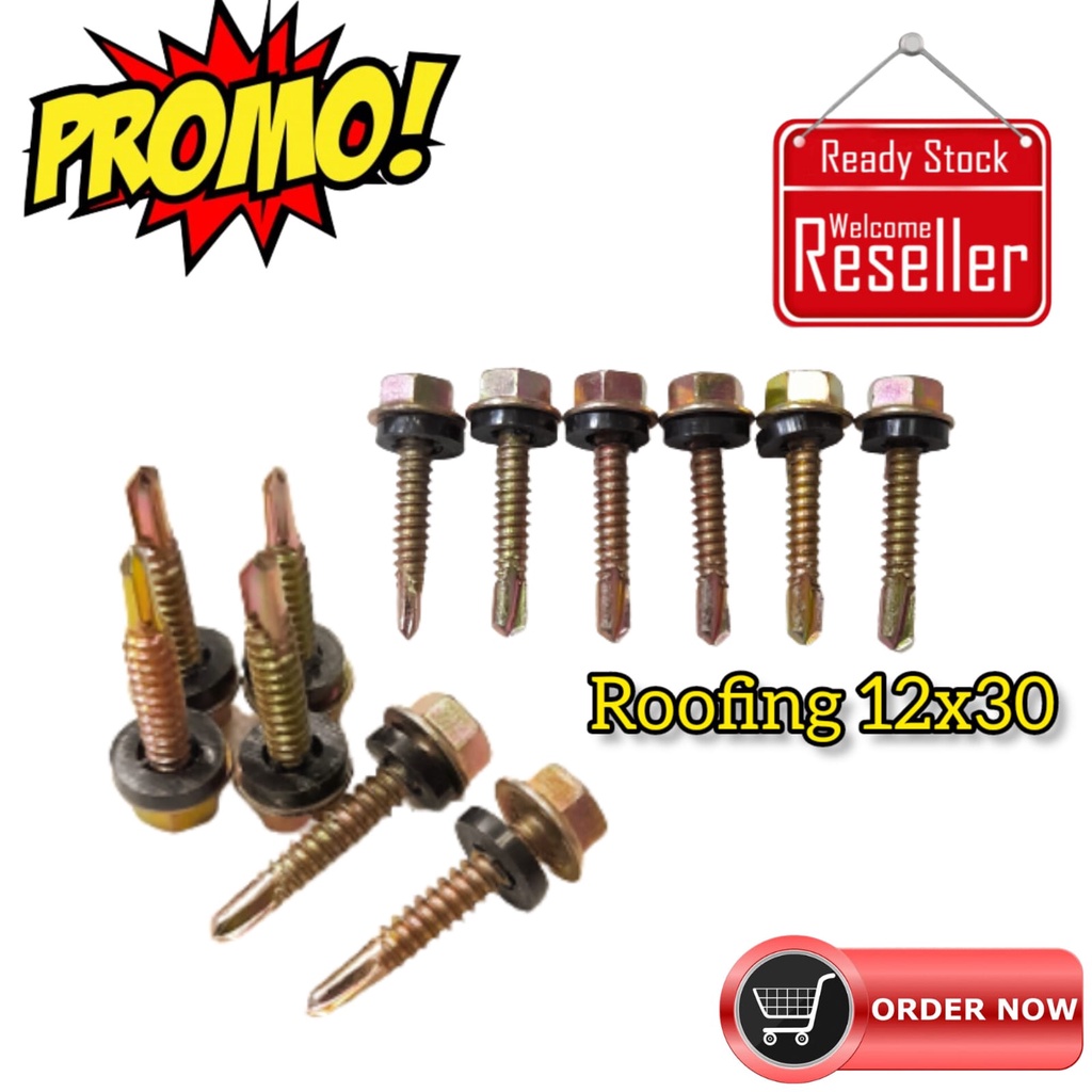 Jual Skrup Sekrup Baut Baja Ringan Atap Plafon Roofing Ruving 12x30 3cm ...