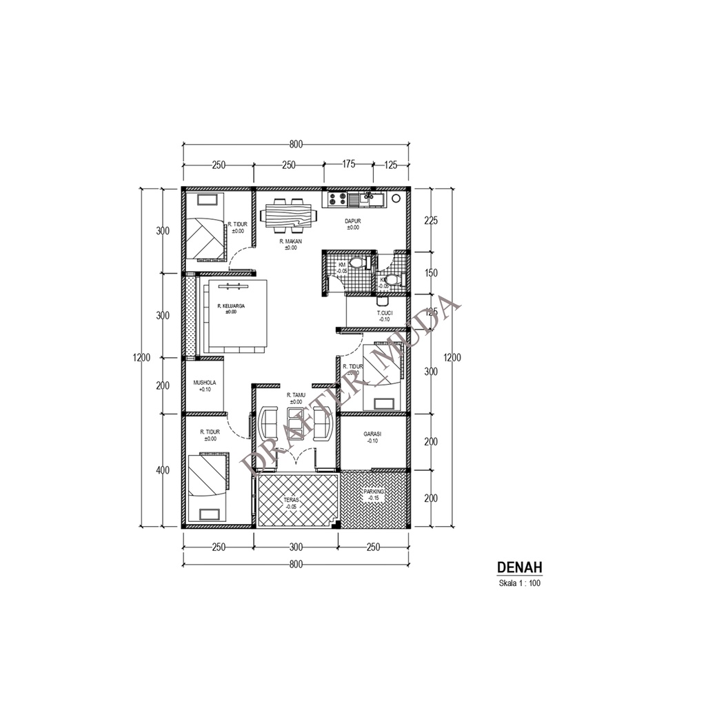 Jual (DENAH RUMAH 2D) Jasa gambar denah bangunan1 lantai atau lebih ...