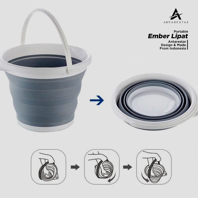 Jual Ember Bulat Lipat Portable Ember Lipat Multifungsi Unik 10Liter ...