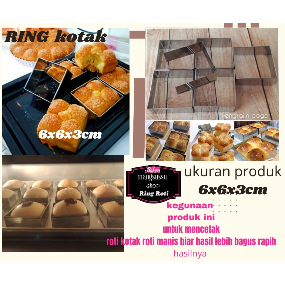 Jual RING ROTI KOTAK /UK 6X6x3CM RING BURGER / RING NASTAR TAIWAN ...