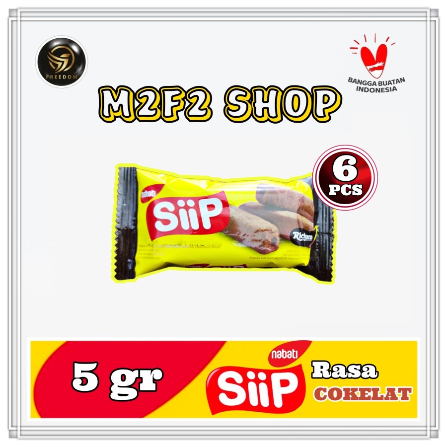 Jual Snack Nabati Siip Chocolate Camilan Rasa Cokelat - 5 gr (Kemasan 6 ...