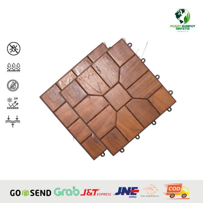 Jual Lantai kayu jati, bongkar pasang//Decking tile kayu jati asli//30 ...