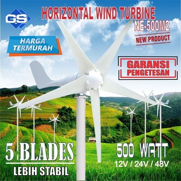 Jual Penghemat Turbin Angin / Wind Turbine 500W + Controller / Wind ...