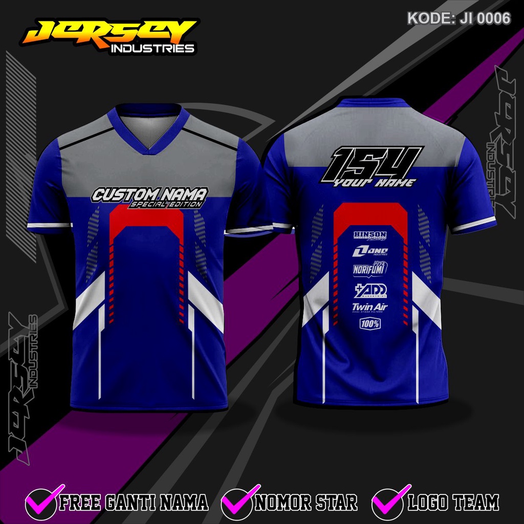 Jual Kaos Jersey Offroad Full Printing, Baju Jersey Team Racing Desain ...