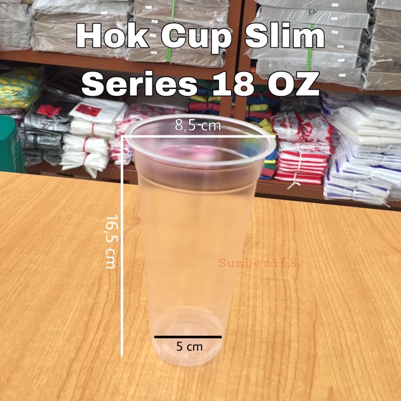 Jual [25pcs] GELAS PLASTIK SLIM 18 Oz HOK | CUP SLIM SERIES 18 Oz | GELAS JUS | Shopee Indonesia