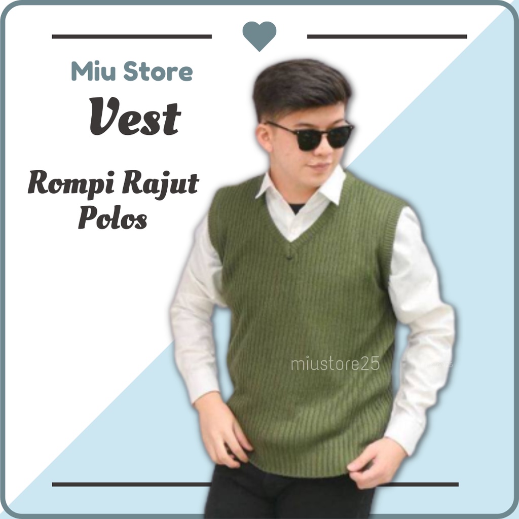Jual Rompi Rajut Vest Korean Style Tipe V Vest Model Korea | Shopee ...