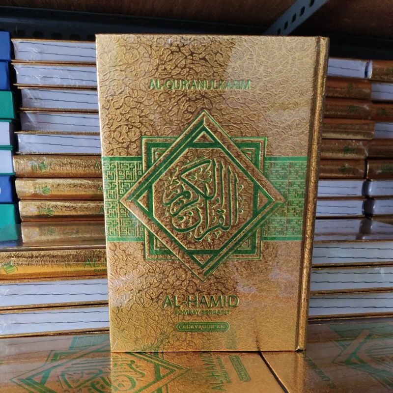 Jual Al Quran Cover emas Bombay bergaris Khot Bombay Al Hamid- A5 (Tanggung) | Shopee Indonesia
