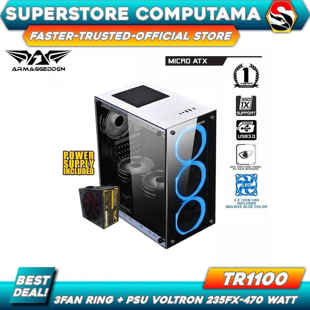 Jual Armaggeddon Nimitz TR1100+ With 3FAN Ring + PSU Voltron 235FX-470 ...