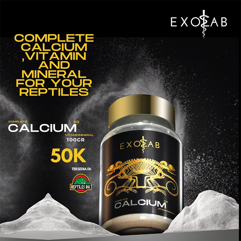 Jual Exolab Calcium + D3 Vitamin untuk Reptil Kura Sulcata Iguana Gecko BD | Shopee Indonesia