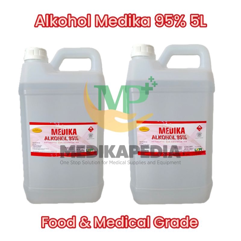 Jual Alkohol Medika 95% 5L Antiseptik / Alcohol Medica Food & Medical ...