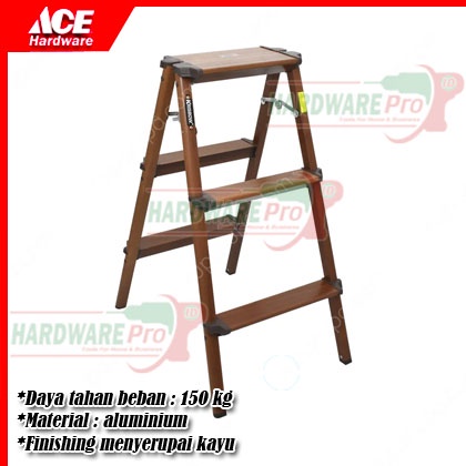 Jual Tangga Aluminium Portabel 3 Step Motif Kayu Tangga Multifungsi 3 ...