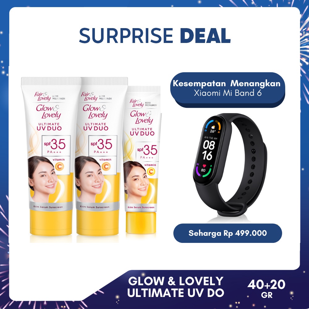 Jual Glow & Lovely Ultimate UV Duo 40g + Glow & Lovely Ultimate UV Duo 20g | Shopee Indonesia