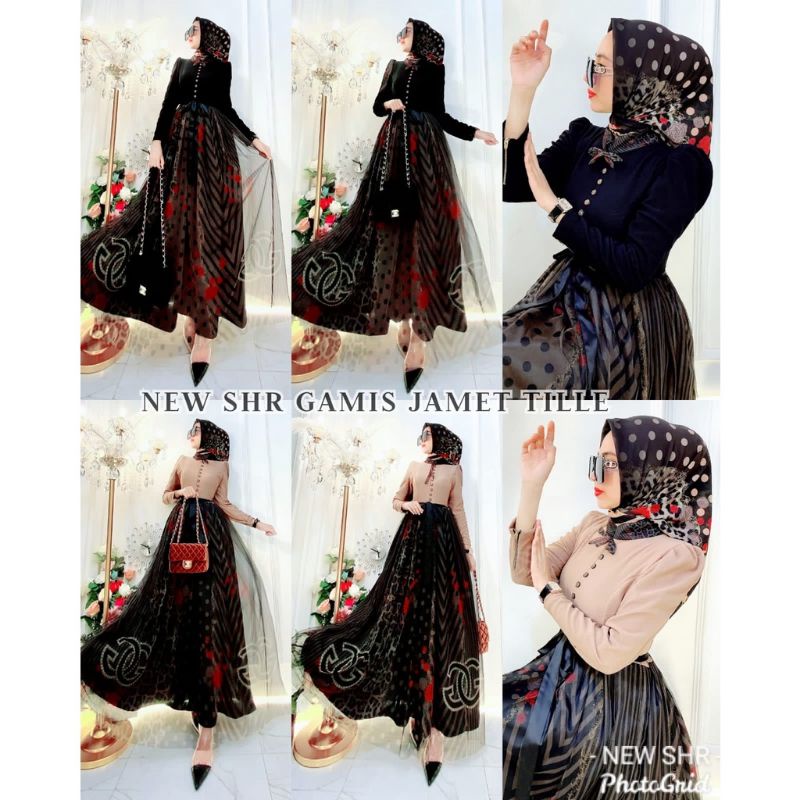 Jual NEW MAXI DRESS JAMET TILLE MIX KAOS IMPORT BY SHR ORIGINAL ...