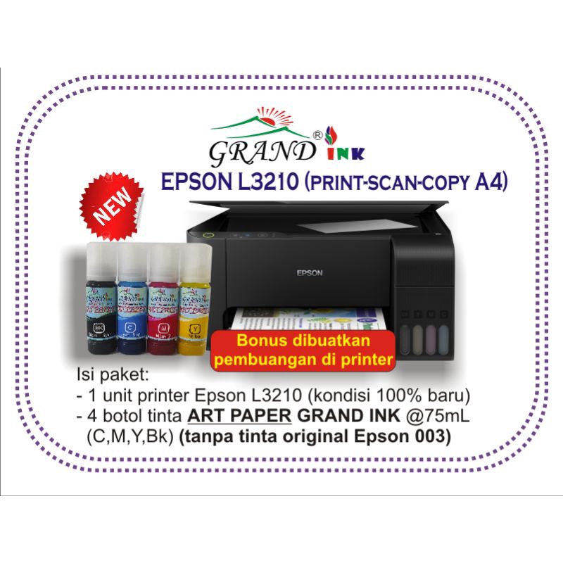 Jual Printer Epson L3210 paket Tinta ART PAPER / ARTPAPER Grand Ink ...