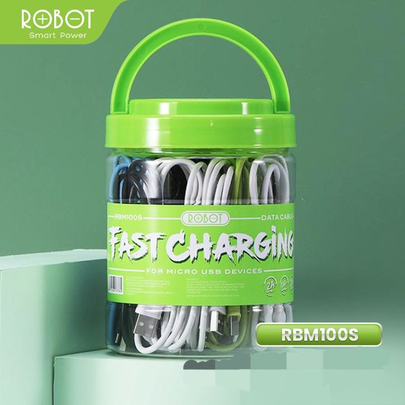 Jual kabel data ROBOT RBM100S Data Cable micro 1m Colorful (1 Toples isi 20pcs) | Shopee Indonesia