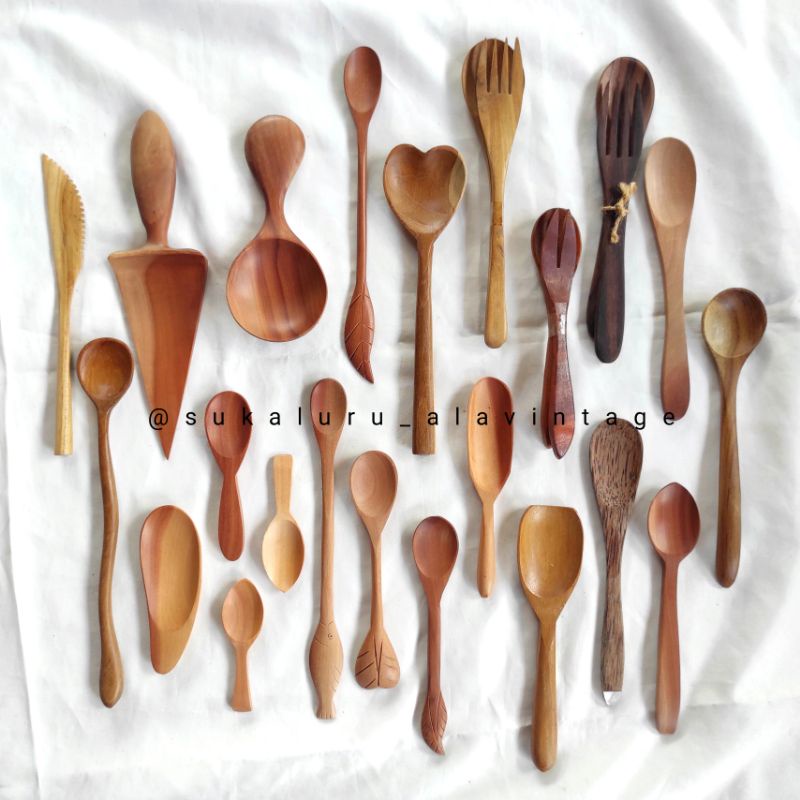 Jual Aneka Sendok Kayu Bahan Kayu Jati, Sawo, Mahoni untuk Sendok Teh ...